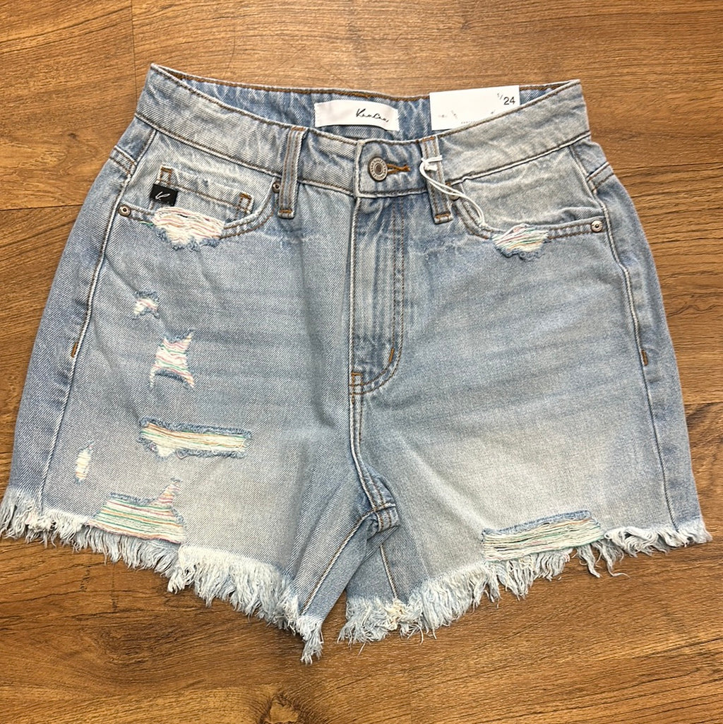 Kancan Pastel Striped Distressed Jean shorts – Best You Boutique LLC