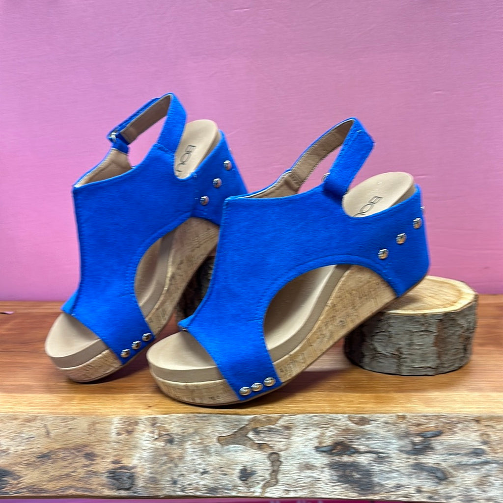 Corky's Carley Electric Blue Suede Wedge – Best You Boutique LLC