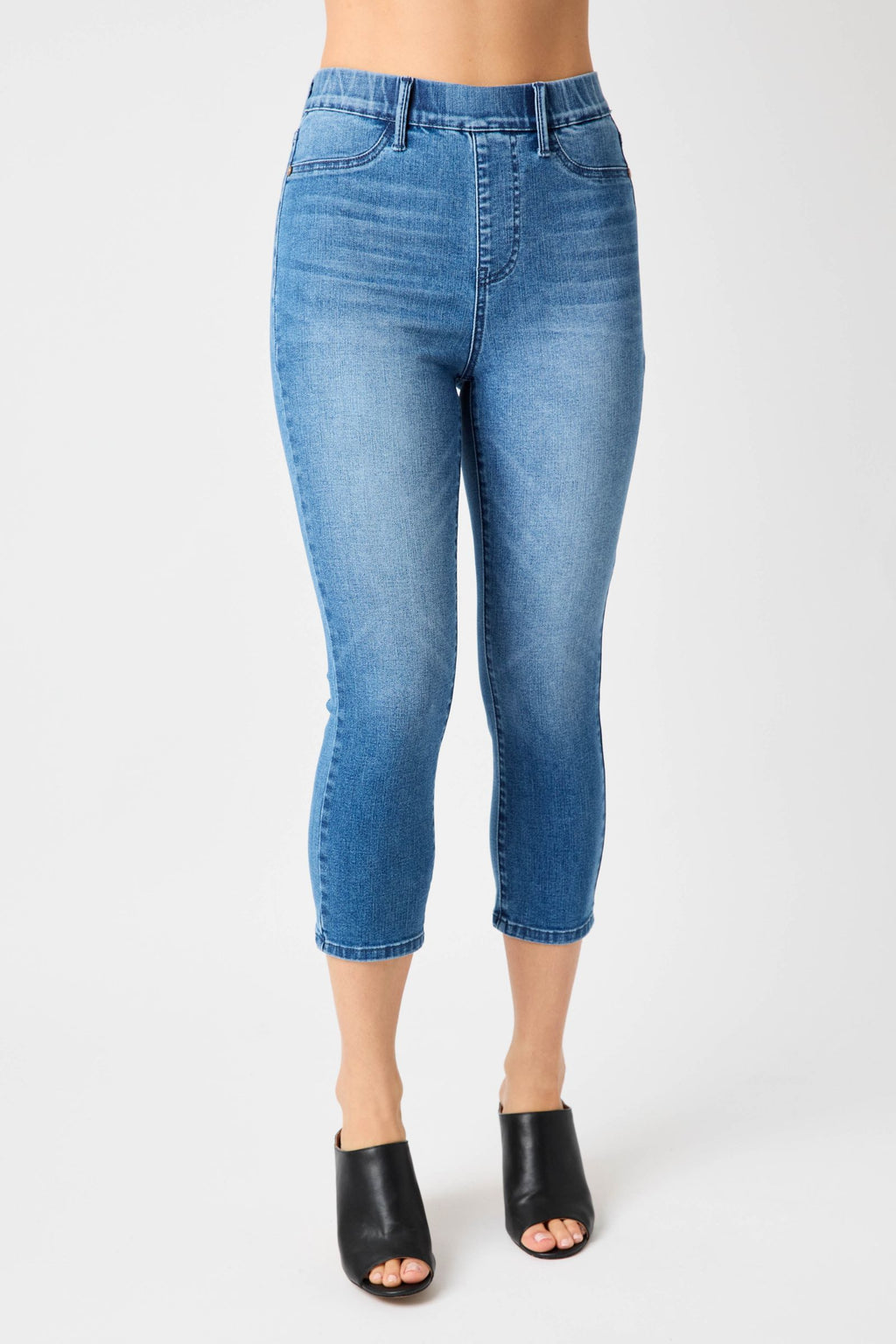 Judy Blue High Rise Cool Denim Pull On Capris – Best You Boutique LLC